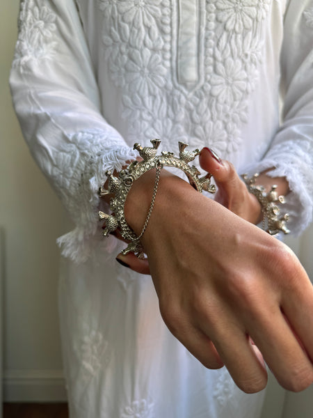 Silver Plated Bird Kada ( pair ) – Ayesha Accessories